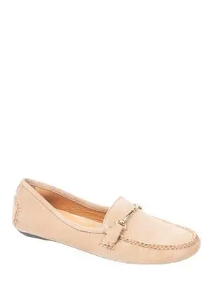 PATRICIA GREEN Caroline Moc Toe Bit Loafer - Tan Suede