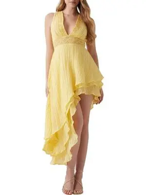 Guess Danny Asymmetric Hem Dress - Bright Yellow