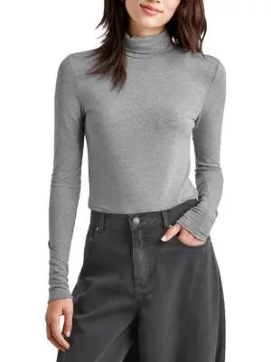 Splendid Splendid Jersey Turtleneck Heather Grey