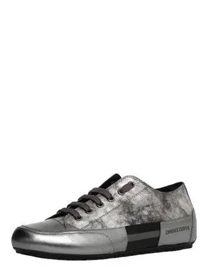 CANDICE COOPER Candice Cooper Rock Patch Metallic Sneakers Gun Metal