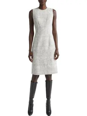 Lafayette 148 New York Harpson Sleeveless Tweed Dress - Cloud Multi