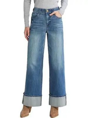 Wit & Wisdom Ab'solution Skyrise Wide Leg Jeans - Mid Blue Artisanal