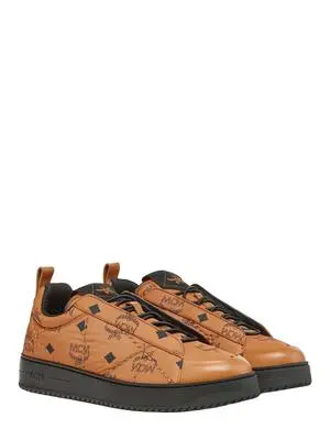 Mcm Neo Terrain Sneakers In Quilted Monogram Nylon - Cognac