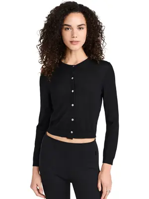 Theory Crop Crew Cardigan - Black