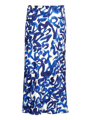 Dries Van Noten Printed Midi Skirt - Blue