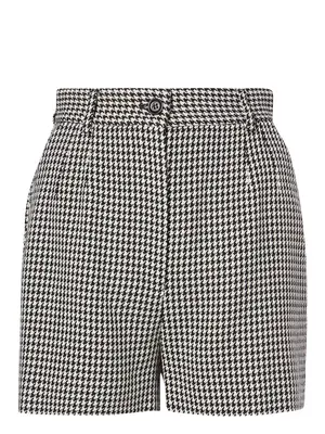 Dolce & Gabbana Houndstooth High-rise Shorts - Black