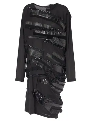 Junya Watanabe Asymmetrical Paneled Midi Dress - Black