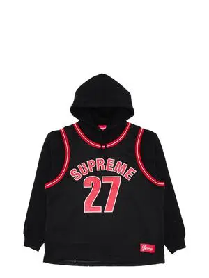 Supreme Basketball Jersey Hooded Sweatshirt - Black