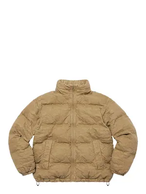 Supreme Jacquard Denim Puffer Jacket - Tan
