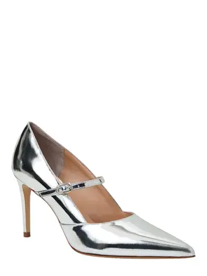 Bruno Magli Bruno Magli Prima Leather Mary Jane Pump Silver Metallic