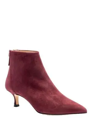 Bruno Magli Francesca Pointed Toe Kitten Heel Bootie - Bordeaux Suede