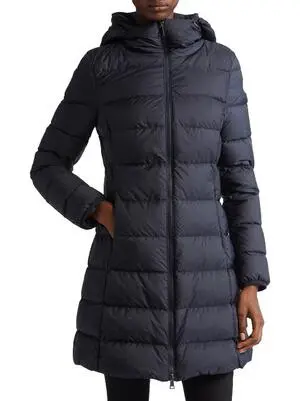 Moncler Gie Water Resistant Long Coat - Blue