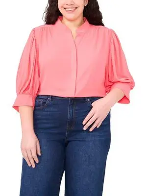 CECE DUPRAZ CeCe Hidden Placket Shirt Calypso Coral