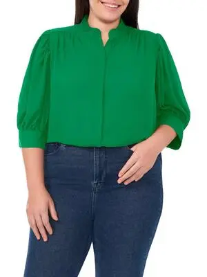 CECE DUPRAZ CeCe Hidden Placket Shirt Green