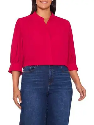 CECE DUPRAZ CeCe Hidden Placket Shirt Rose Cerise