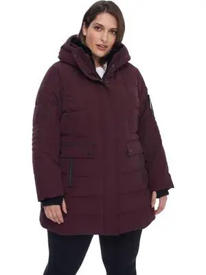 ALPINE NORTH Vegan Down Mid-length Parka Coat - Grape
