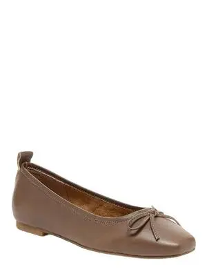 KELSI DAGGER BROOKLYN Square Toe Ballet Flat - Deep Taupe