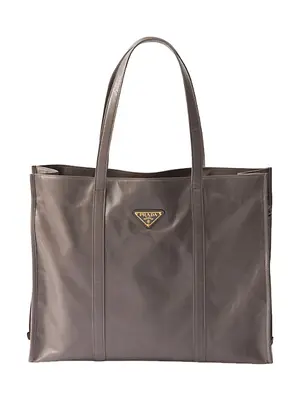 Prada Prada Leather Tote Bag Grey