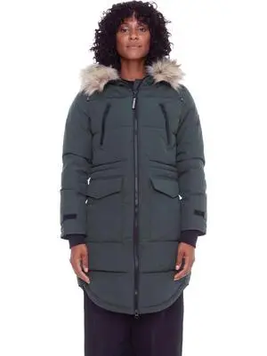 ALPINE NORTH Ukon Vegan Down Drawstring Winter Parka Deep Green