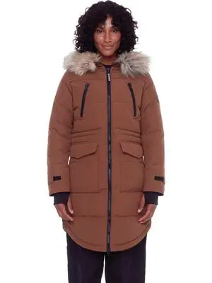 ALPINE NORTH Alpine North Vegan Down Winter Parka With Removable Faux Fur Trim Maple