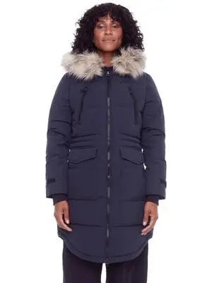 ALPINE NORTH Ukon Vegan Down Drawstring Winter Parka Navy