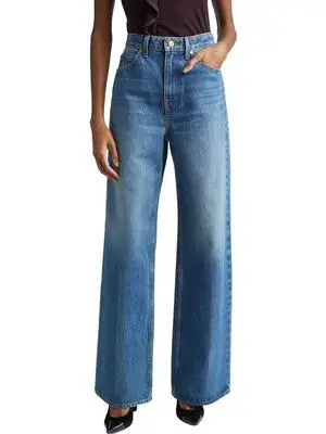 Ulla Johnson Willow High-rise Wide Leg Jeans - Danube Medium Indigo Wash