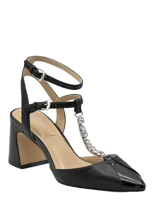 Charles By Charles David Aki Crystal T-strap Pumps - Black