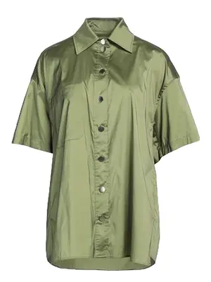 Sandro Oversized Satin Shirt - Sage Green