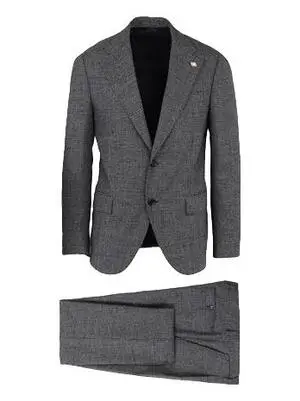 LARDINI Suit Size Wool, Polyester - Black
