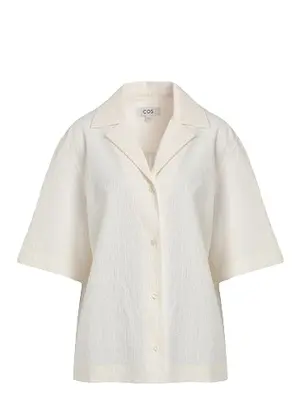 Cos Seersucker Shirt - White