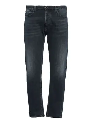 Emporio Armani Straight-leg Jeans With Leather Trim - Blue