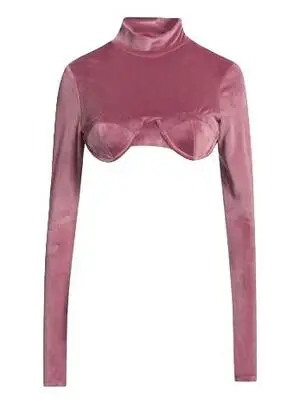 Gcds Chenille Crop Top - Pink