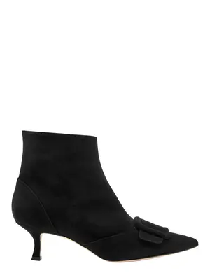 Manolo Blahnik Baylow 50 Suede Ankle Boots - Black