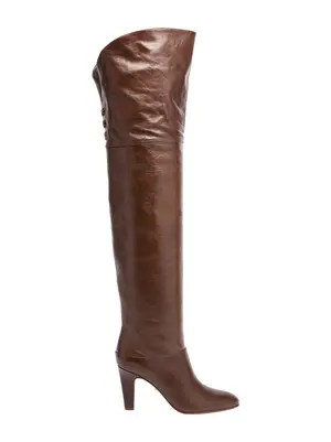 Chloé Eve 90 Glossed-leather Over-the-knee Boots - Brown