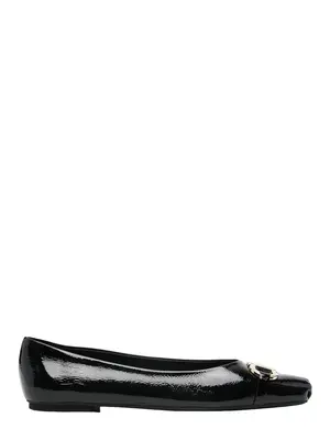 FERRAGAMO Gancini-buckle Ballerina Shoes - Black