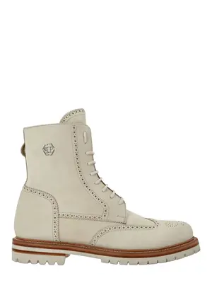 Philipp Plein Nubuck Leather Boots - Neutrals
