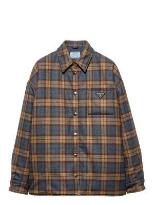 Prada Checked Wool-twill Lumberjack Jacket - Brown