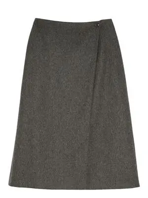YVES SALOMON A-line Mid-calf Skirt - Grey