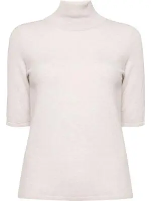 N.peal Mock-neck Knitted Top - Neutrals