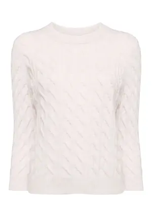 N.peal Emilia Cable Cashmere Jumper - Neutrals