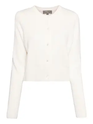 N.peal Round-neck Cashmere Cardigan - Neutrals