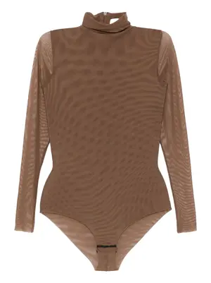 ATU BODY COUTURE Mesh-design Bodysuit - Brown