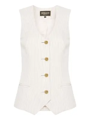 MITILIANE COUTURE Striped Wool-blend Vest - Neutrals