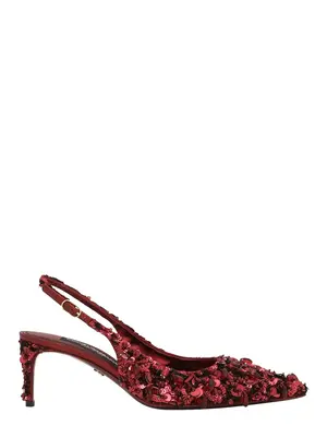 DOLCE & GABBANA Dolce & Gabbana Crystal-Embellished Slingback Pumps