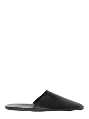 Miu Miu Leather Slippers - Black