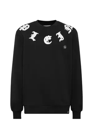 Philipp Plein Gothic-embroidered Round Neck Sweatshirt - Black