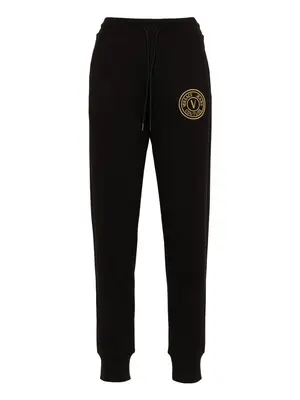 Versace Embroidered Logo Track Pants - Black