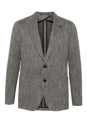 Tagliatore Brooch-detail Blazer - Black