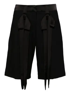David Koma Bow-embellished Tailored Shorts - Black