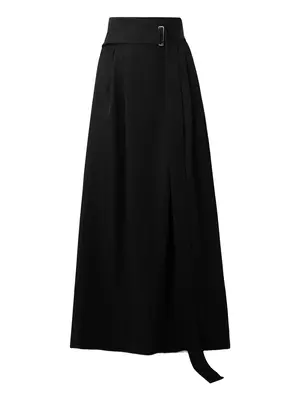 Sasuphi Angela Belted Pleated Maxi Skirt - Black